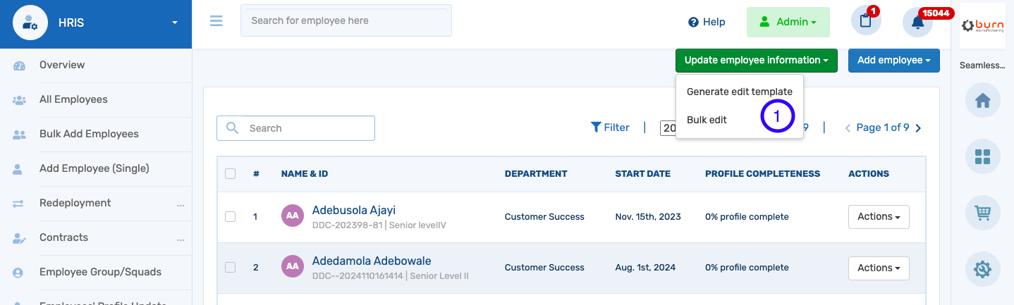 How to bulk edit or bulk update employee information